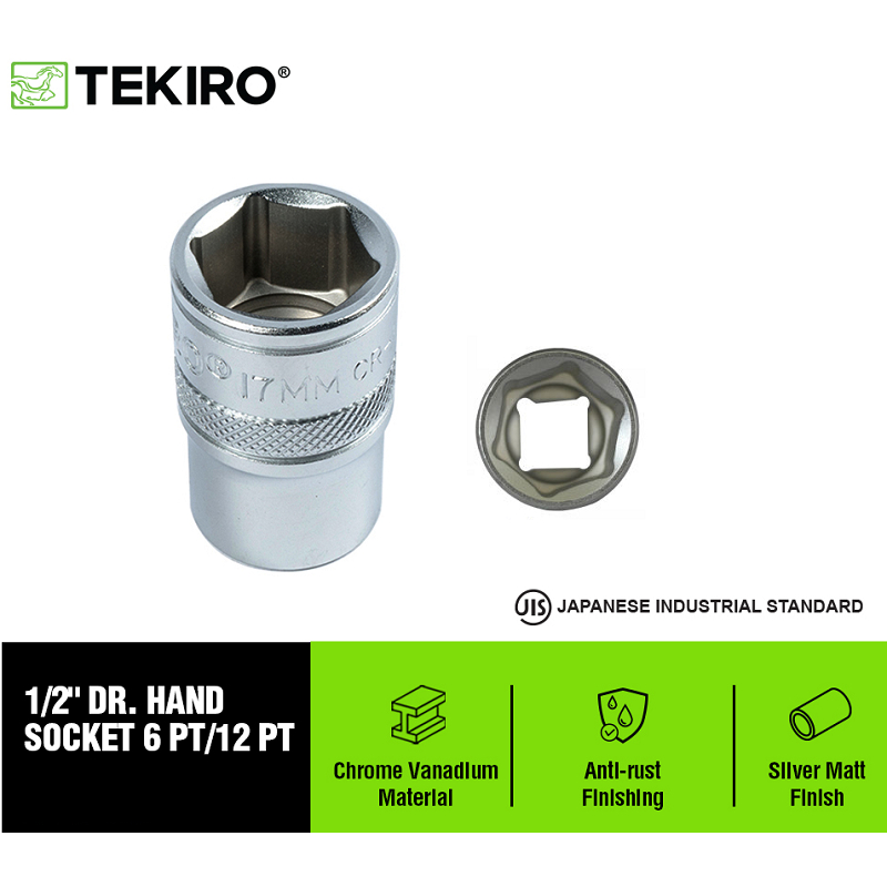 Jual TEKIRO Mata Sock 1/2" 6 PT 8-24 MM Kunci Sok Hand Socket 1/2 Inch 6PT Pendek Mata kunci sok ...