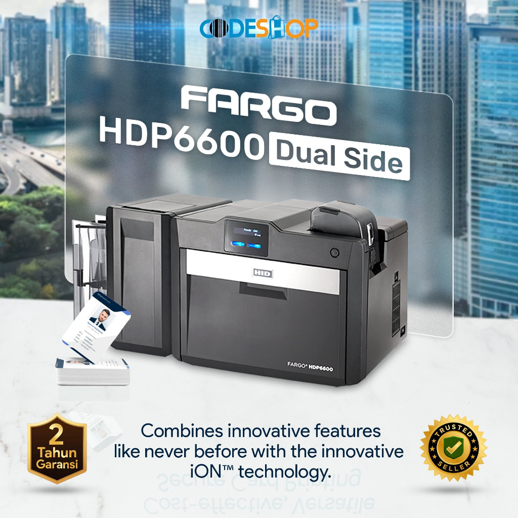 Jual Printer ID Card FARGO HDP6600 Cetak Kartu PVC Dual Side 600dpi HDP ...