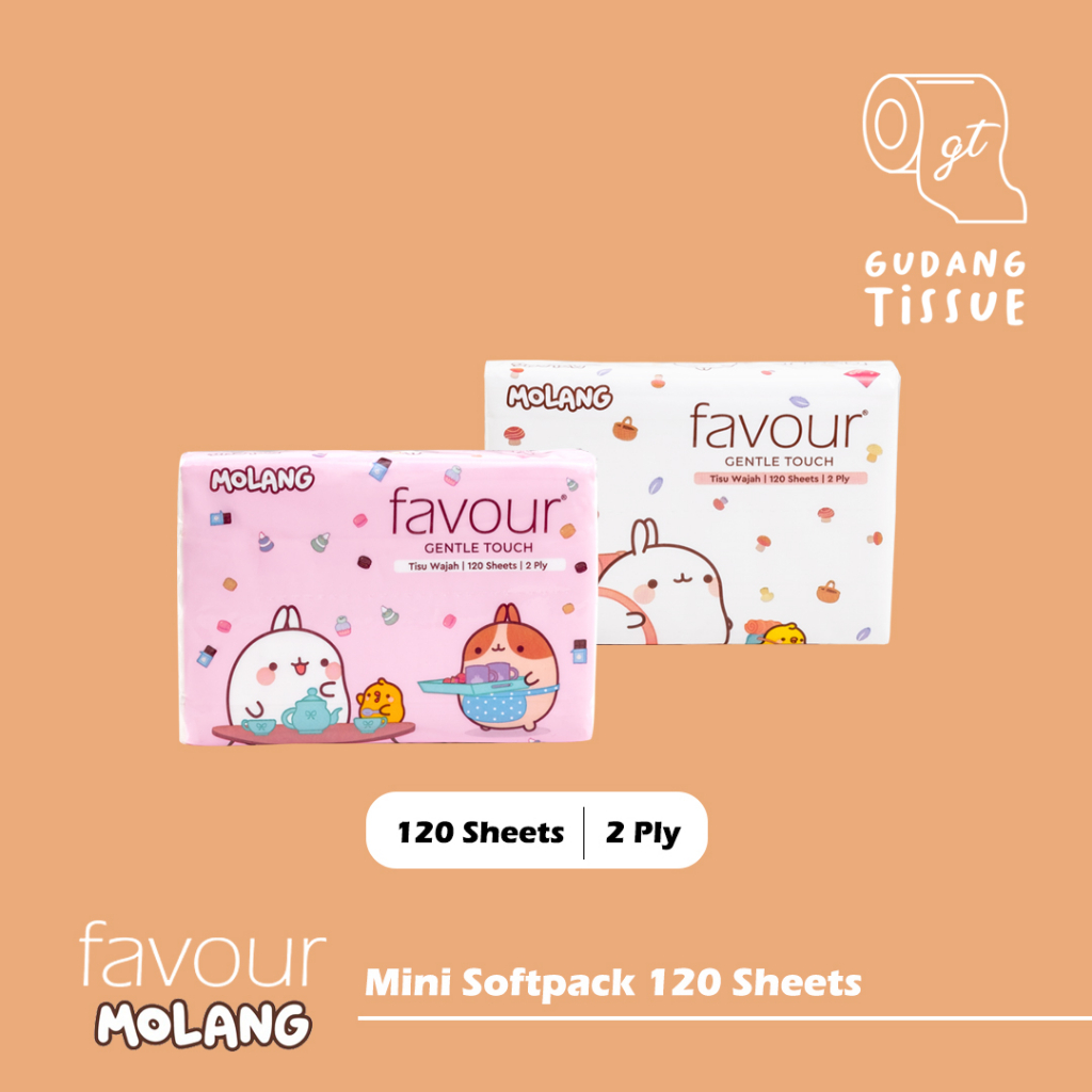 Jual Favour Molang Mini Softpack Tissue 120 Sheets | Shopee Indonesia
