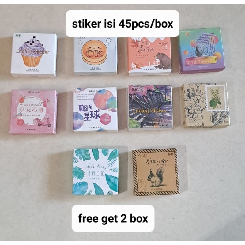 Jual STIKER 45PCS/BOX FREE DAPAT 2 (BACA DESK) | Shopee Indonesia