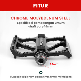 Jual PROMEND Bicycle Pedal Sepeda bearing Aluminium Alloy Non Slip Pedal Sepeda Lipat Mtb ...