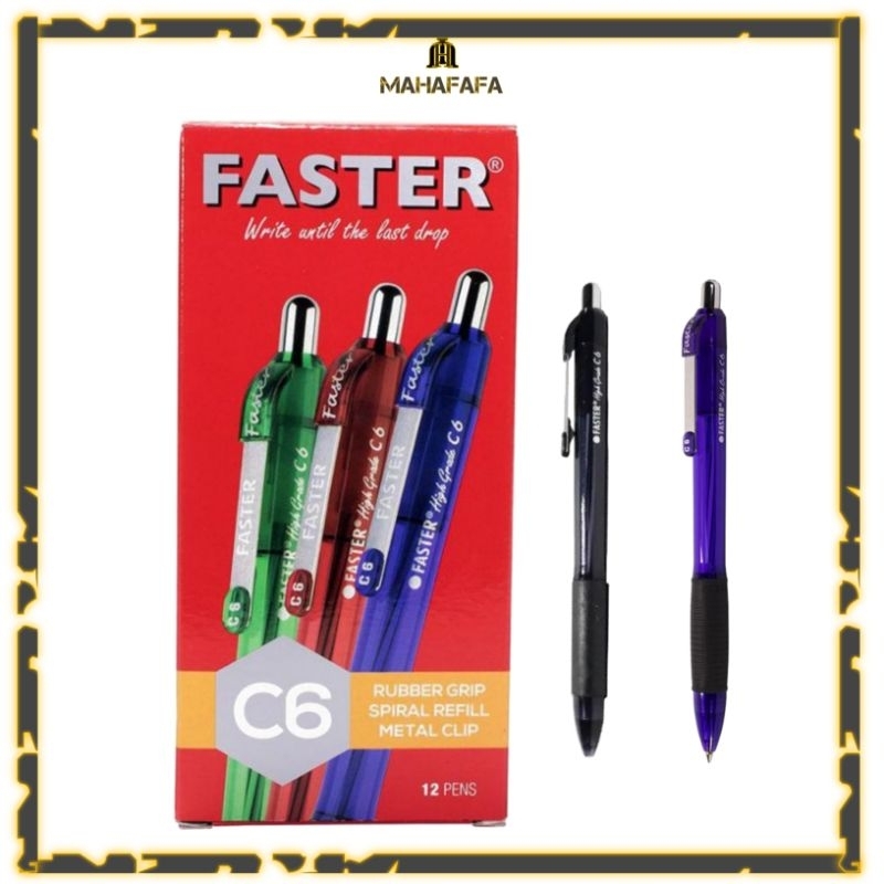 Jual Pulpen Faster C6 Cetek / Pen Ballpoint Faster C6 | Shopee Indonesia