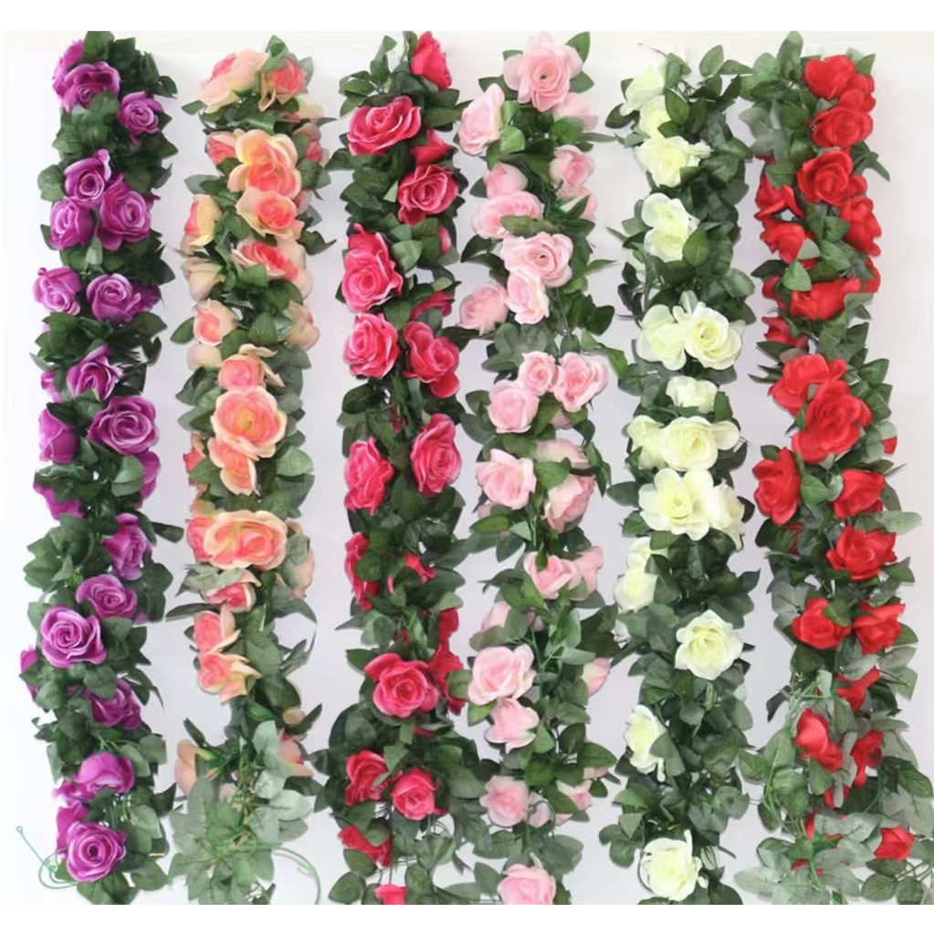 Jual 2.3m Bunga Rambat Hias Rose Ornamen Tanaman Flower Bunga plastik ...
