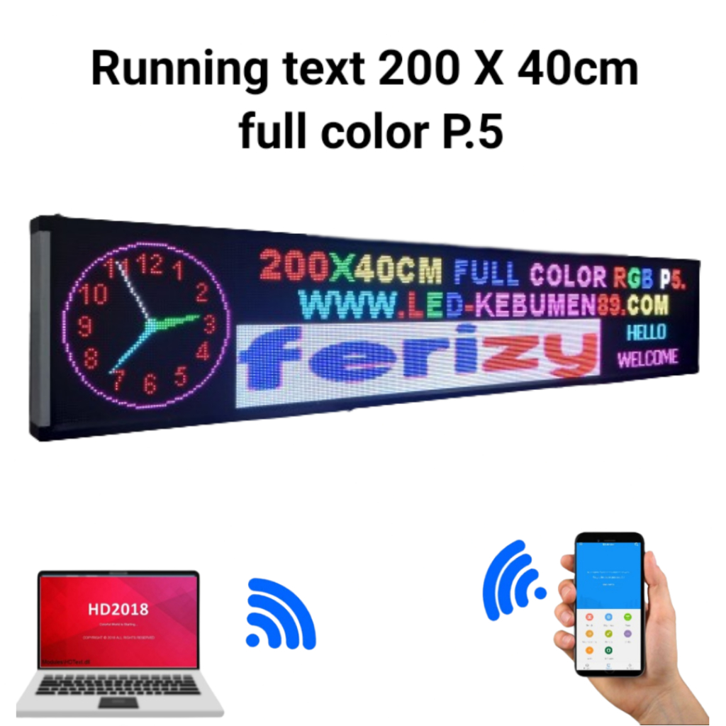 Jual Running text RGB full colour 200x40cm P5 outdoor | Shopee Indonesia