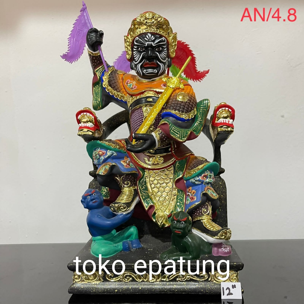 Jual patung dewa 7 ong / cit ong ya - 2 hantu - kayu -12 inch - mt - (l ...