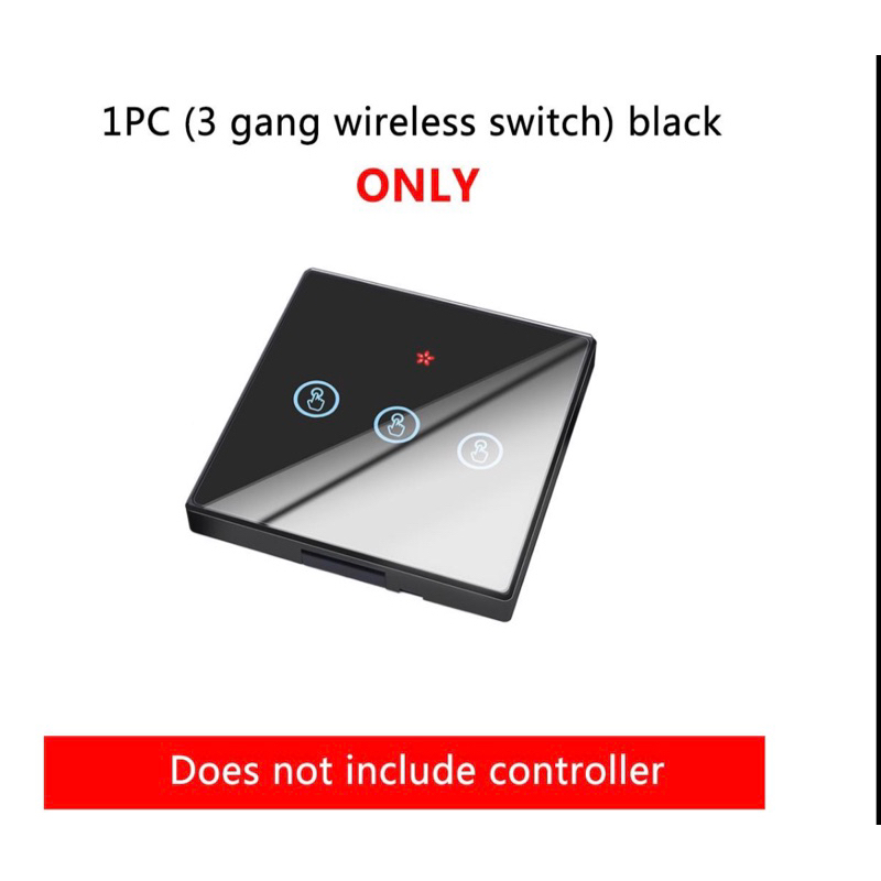 Jual Smatrul Saklar RF433Mhz Black 3 Gang Smart Home Wireless Touch ...