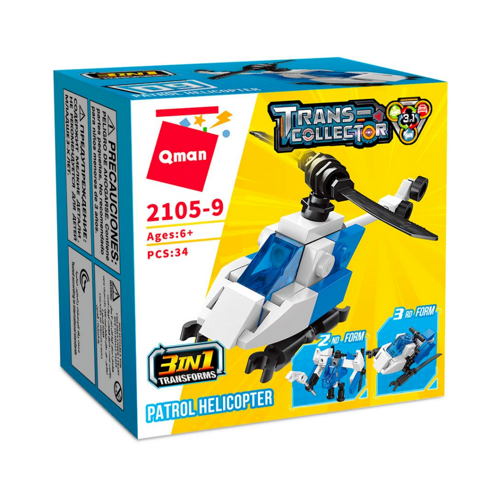 Jual Qman Trans-Collector 10 Mini-Sets 3 in 1 Mainan Balok Polisi dan ...