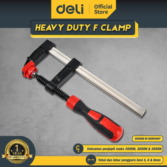 Jual Deli Heavy Duty F Clamp / Klem Catok Jepit Kayu Ukuran Lengkap ...