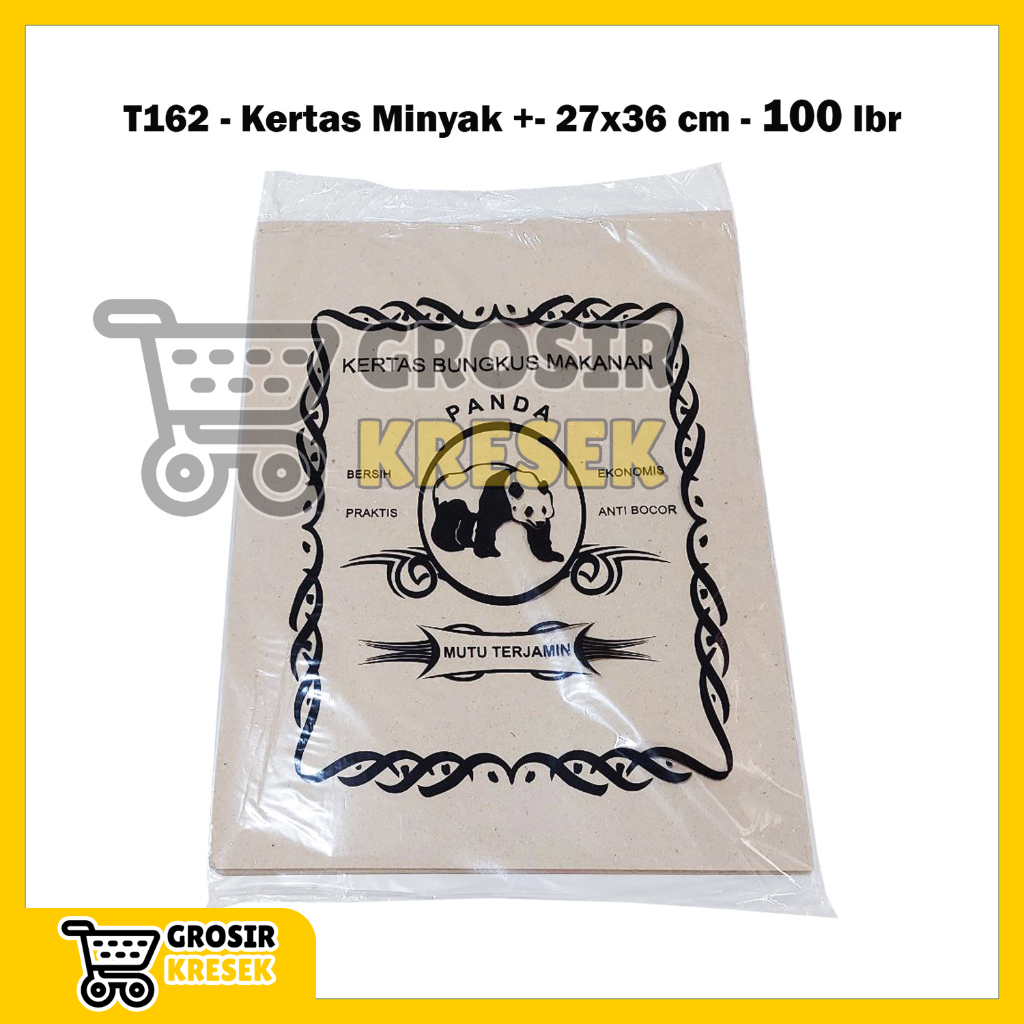 Jual T162 Kertas Minyak Panda Hitam isi 100 lbr - Coklat Persegi ...