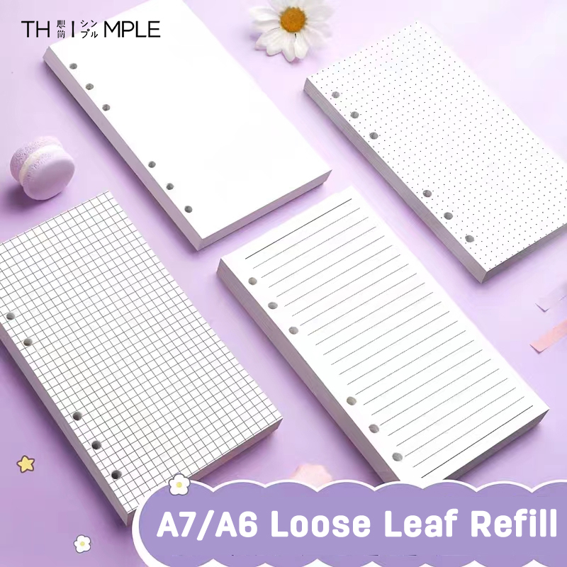 Jual A6/A7 Kertas Loose Leaf 6 Lubang Ukuran A7 A6 Refill Kertas Binder ...