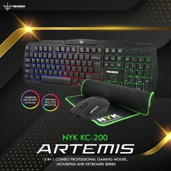 Jual NYK Nemesis KC-200 Keyboard Mouse Combo Wired RGB ARTEMIS | Shopee ...