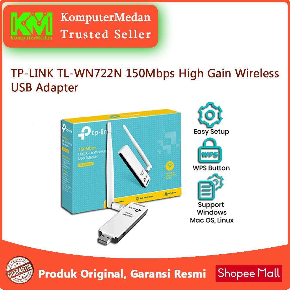 Jual TP-LINK TL-WN722N 150Mbps High Gain Wireless USB Adapter WN722N ...