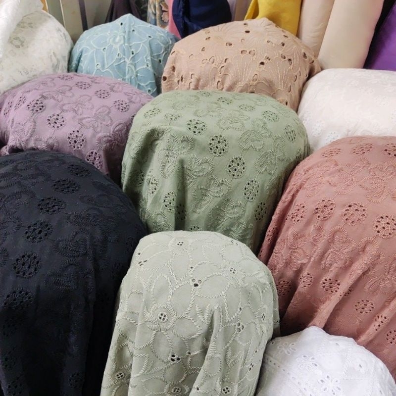 Jual Kain KATUN BORDIR/POLOS/KOMBINASI/TWO-TONE/HALUS TEBAL | Shopee ...