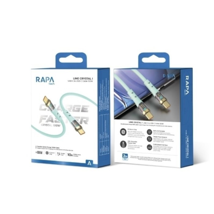 Jual RAPA DC7073 Kabel Data C to C 100W Line Crystal 1 Fast Charging ...