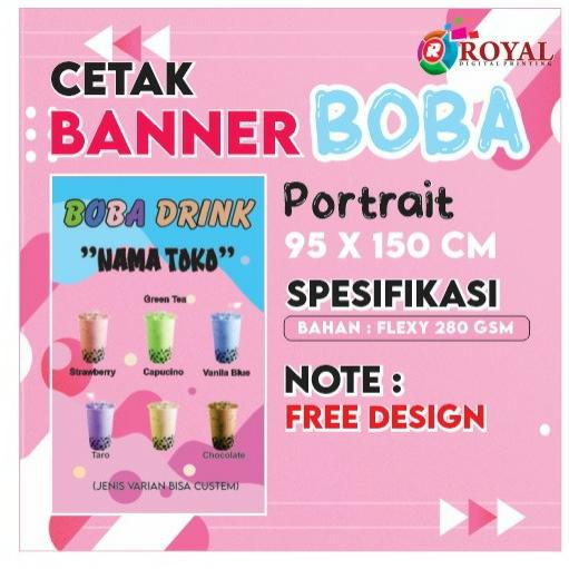 Jual spanduk banner BOBA POTRAIT | Shopee Indonesia