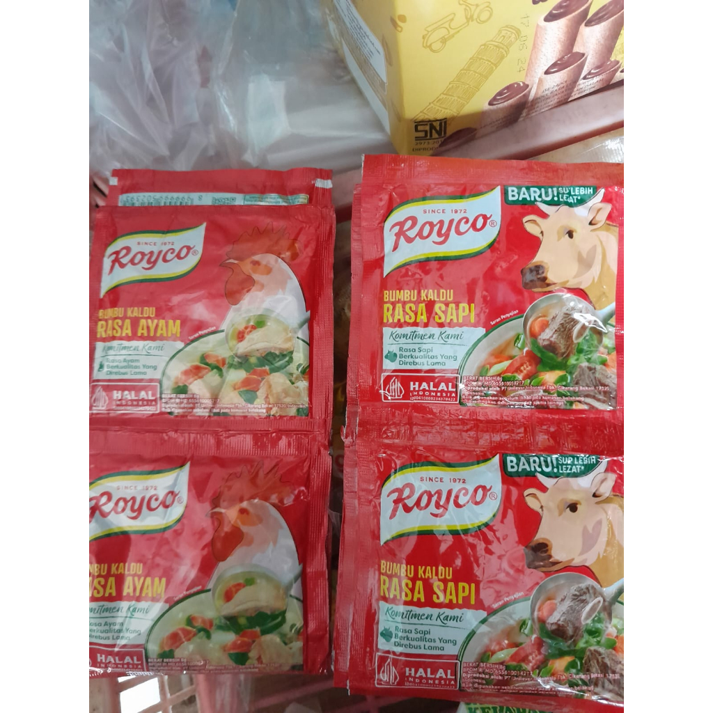Jual Royco Ayam dan Sapi 1 Renceng Isi 12 Sachet Penyedap Kaldu Bubuk ...