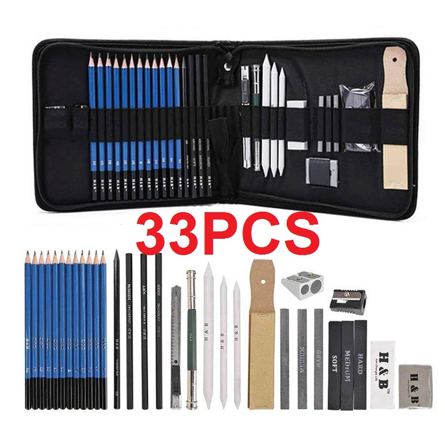 Jual 33 Buah Set Pensil Gambar Sketsa Profesional, Pensil Sketsa ...