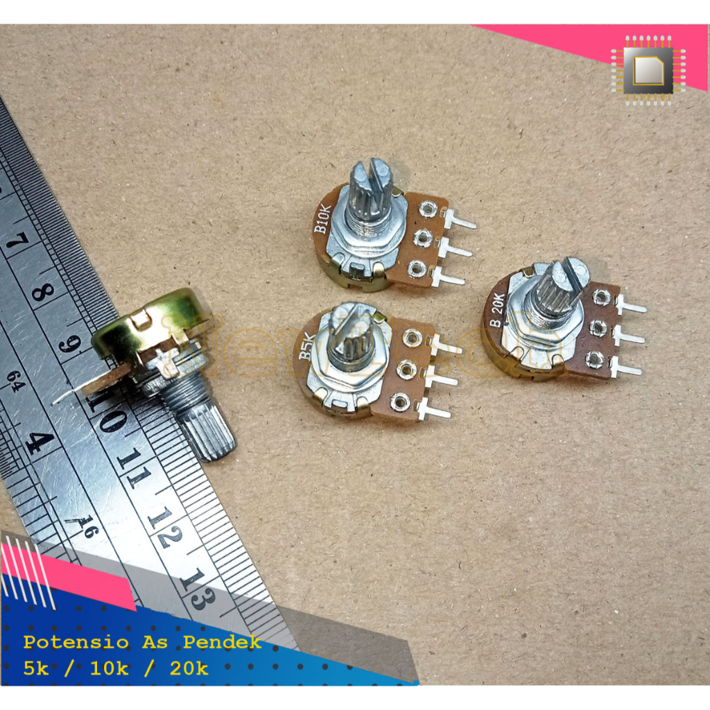 Jual Potensio Mono As Pendek B 5k 10k 20k 50k 100k Potensiometer ...