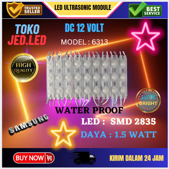 Jual Lampu Led Modul Samsung Saso 6313 DC 12V 3 Mata 1.5Watt SMD 2835/ ...