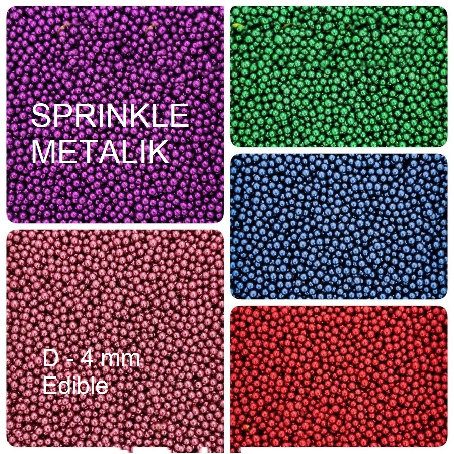 Jual S1003 Sugar Sprinkle METALIK Trimit Mutiara Bulat Trimit Hiasan ...