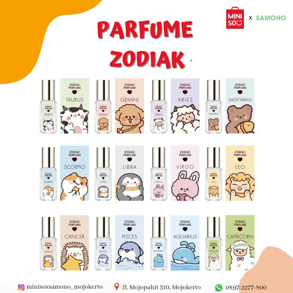 Jual MINISO PARFUM CEWEK,ZODIAC 10ML | Shopee Indonesia