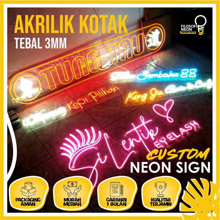 Jual Neon Sign | Neon Light | Neon Flex | Lampu Akrilik Tulisan Custom ...