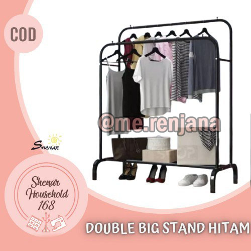 Jual Shenar, Caramel, Double Big Stand hanger Gantungan Baju Stainless ...