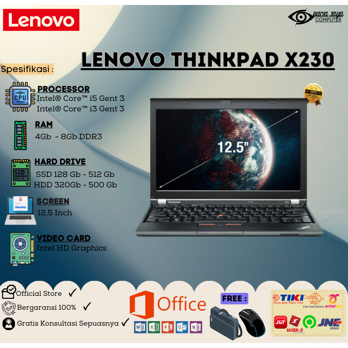 Jual Laptop lenovo Thinkpad X230 Core i3/i5 Gen 3 Ram 8 GB Ssd 256 GB | Shopee Indonesia