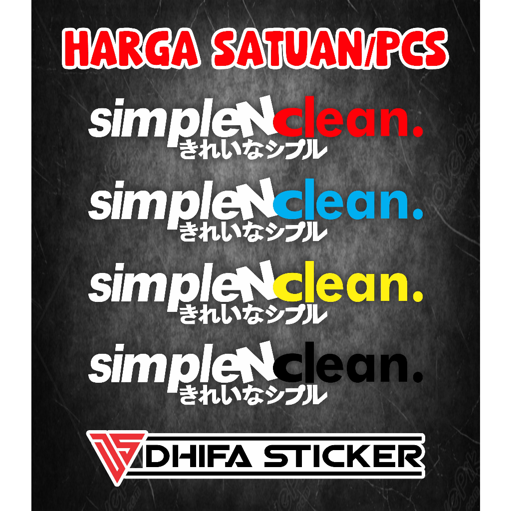 Jual STIKER SIMPLE N CLEAN Sticker Simple & Clean | Shopee Indonesia