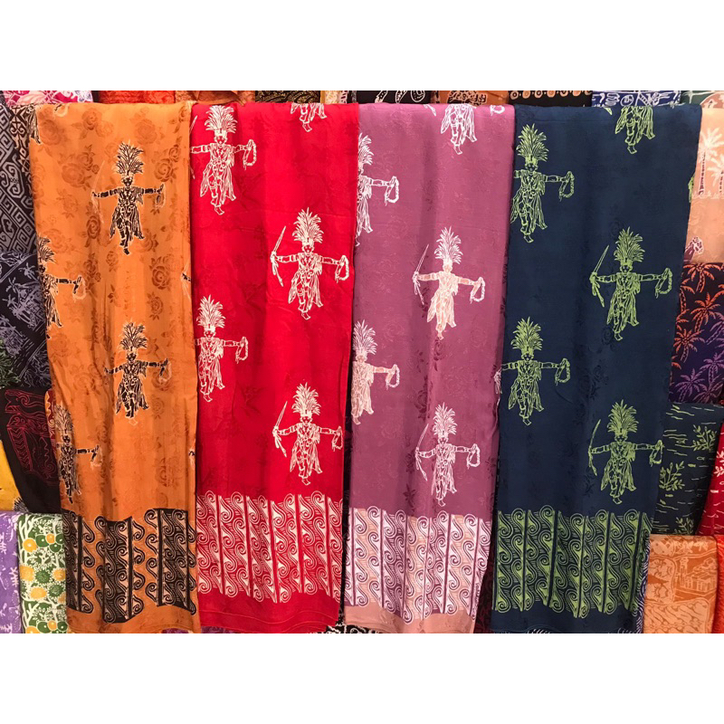 Jual batik cap bercerita tentang sulawesi utara, motif tarian kabasaran ...