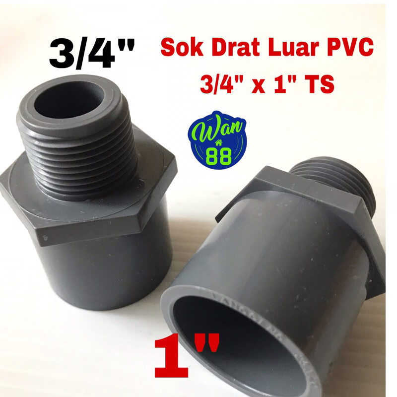 Jual Sok Drat Luar PVC 3/4” x 1” TS Langgeng | Shopee Indonesia