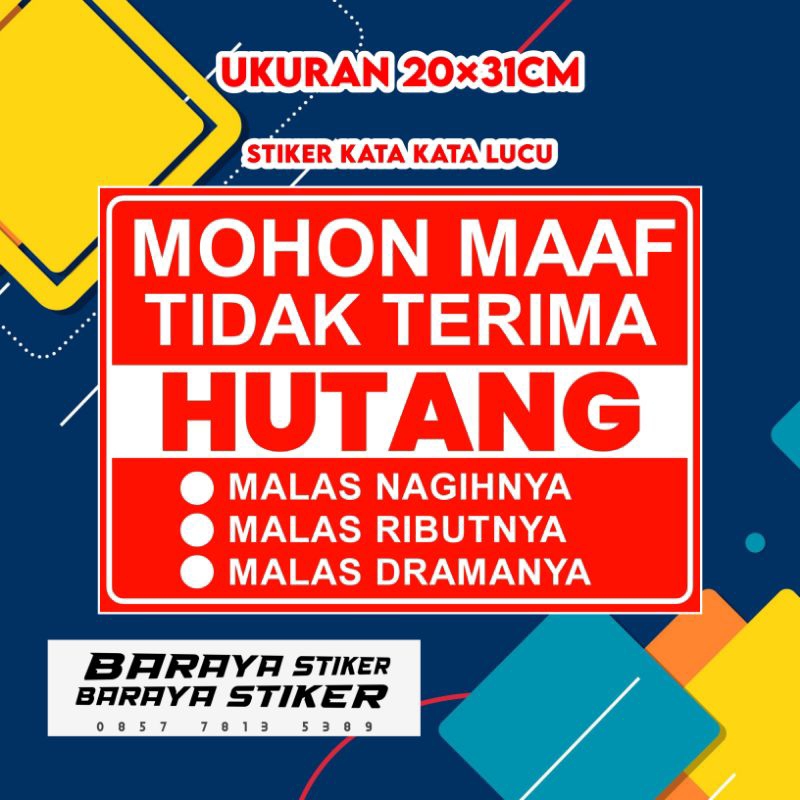 Jual Stiker vinil stiker tempelan stiker lucu stiker kata-kata stiker ...