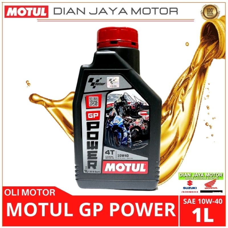 Jual MOTUL GP POWER 1L SAE 10W-40 ORIGINAL 1000% OLI MESIN MOTUL GP POWER 1 LITER | Shopee Indonesia