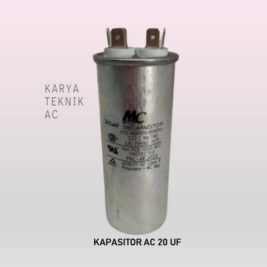 Jual KAPASITOR CAPASITOR AC 20 UF MERK MC | Shopee Indonesia