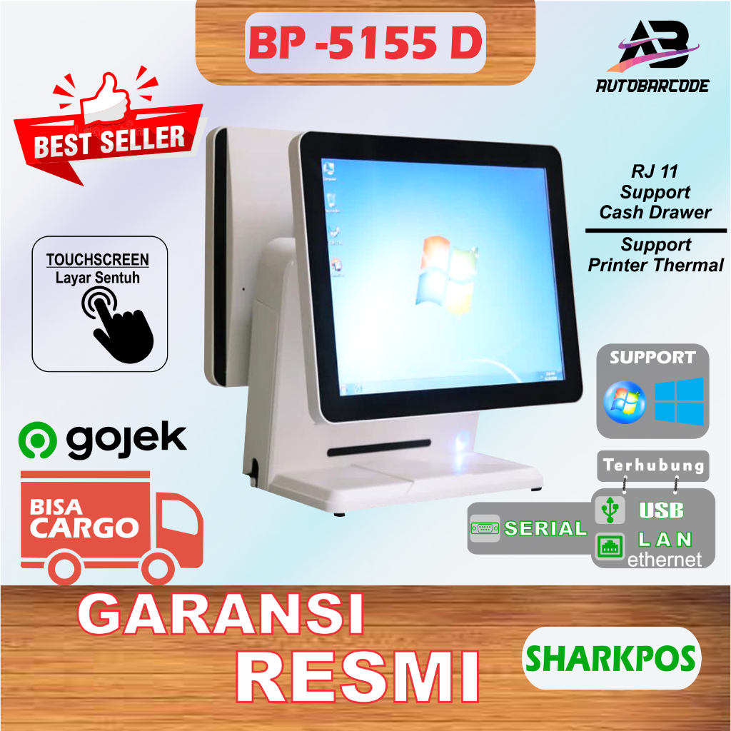 Jual Dual Display Mesin Kasir All in One Dua Layar Sharkpos Windows ...