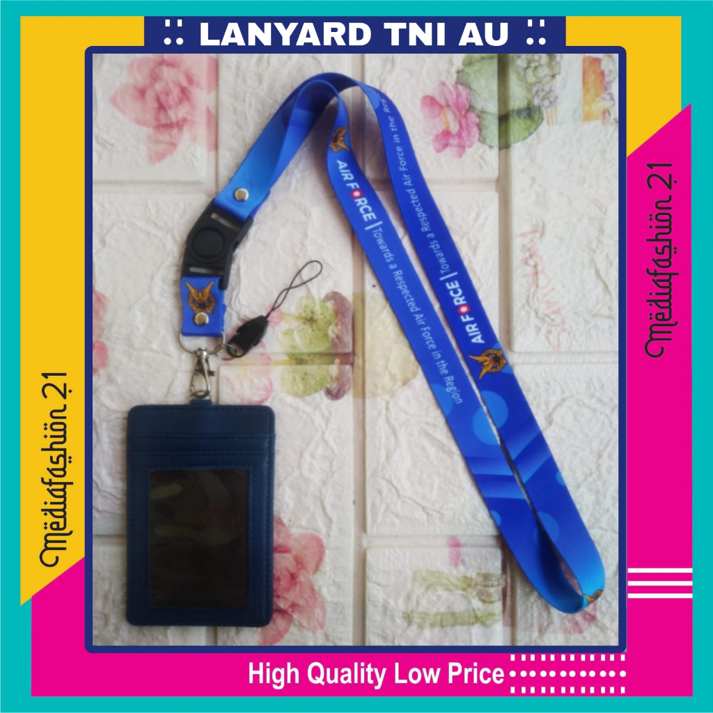 Jual Lanyard Tali Gantungan ID Card TNI AU (AIR FORCE) Free Strap ...