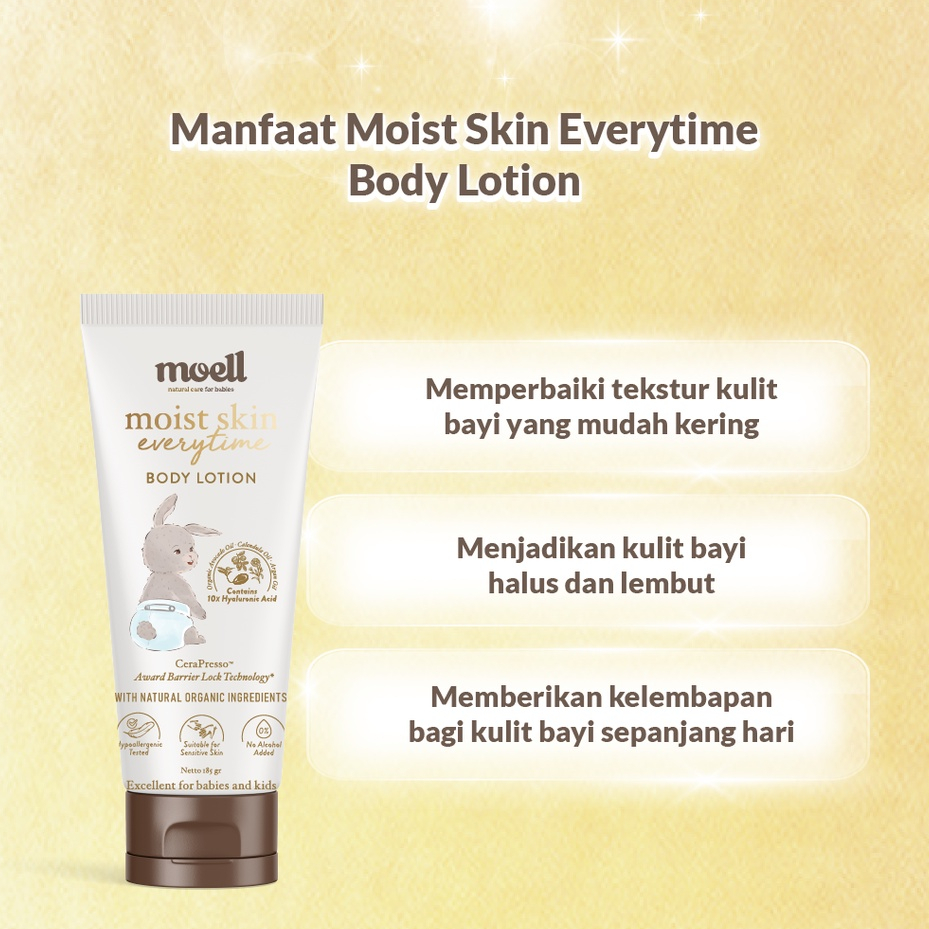 Jual Moell Moist Skin Everytime 185gr, body lotion bayi, natural ...