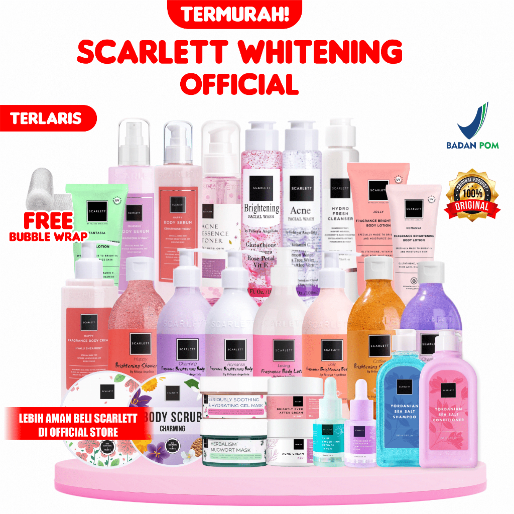 Jual Scarlett Whitening Official SALE BPOM Paket Scarlet Serum Cream ...