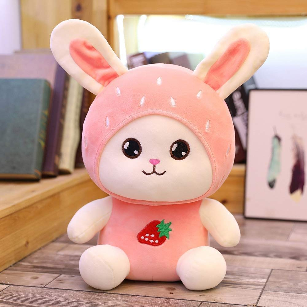Jual Mainan Boneka Kelinci Strawberry Wortel Flip Lucu Kartun Kelinci ...