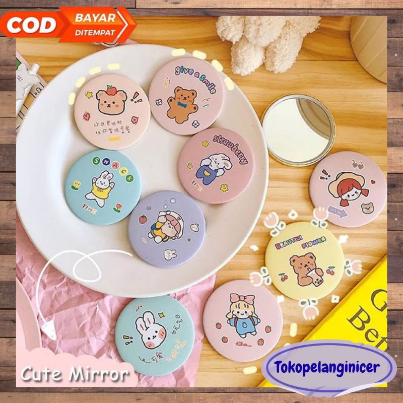 Jual CERMIN KACA BULAT KECIL - KACA RIAS AESTHETIC MINI PORTABLE ...