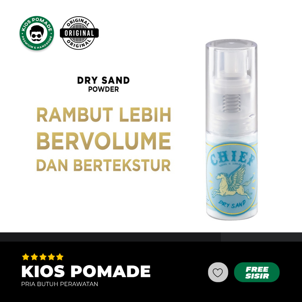 Jual Chief Dry Sand Hair Powder Spray Pomade Bubuk Bedak Rambut Pria ...