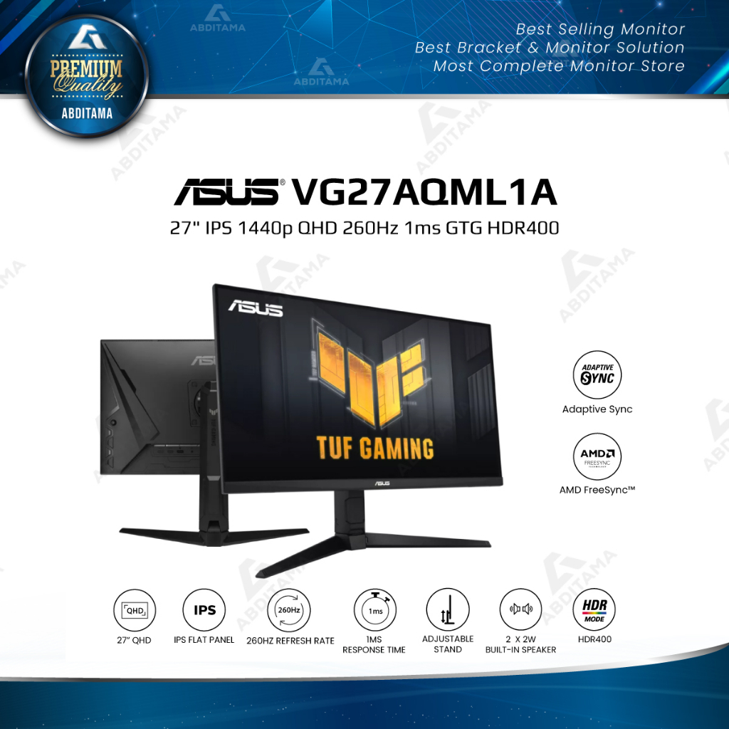 Jual Monitor LED ASUS VG27AQML1A 27" IPS 1440p QHD 260Hz 1ms GTG HDR400 | Shopee Indonesia