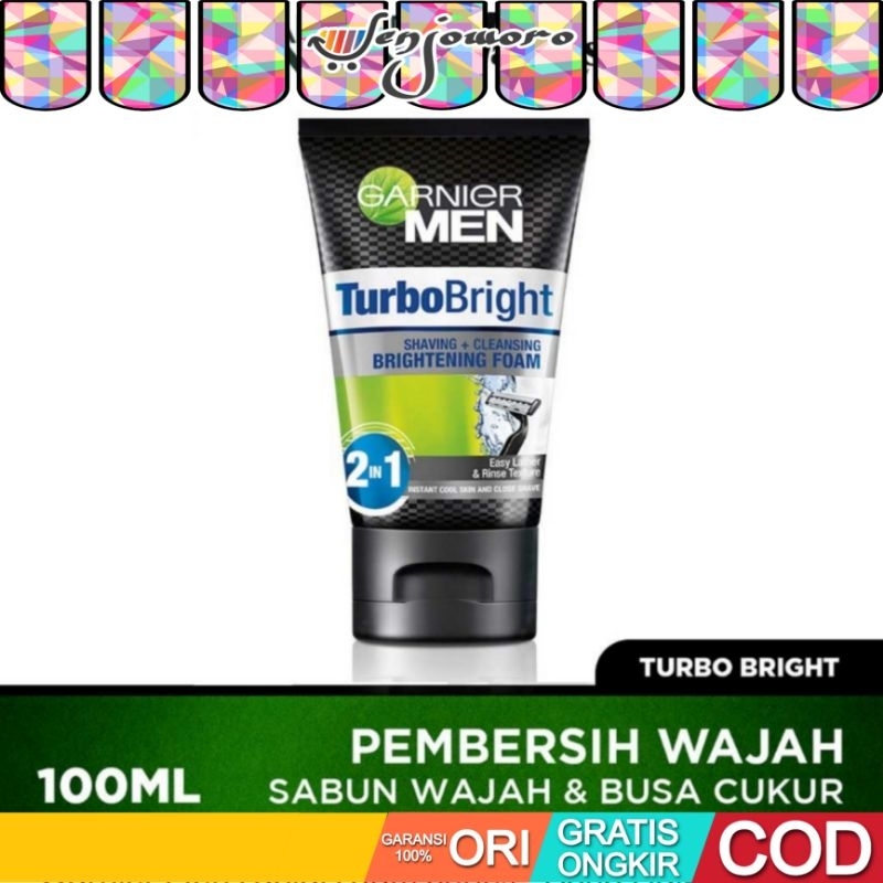 Jual GARNIER MEN Turbo Bright Shaving & Cleansing Brightening Foam 100 ...