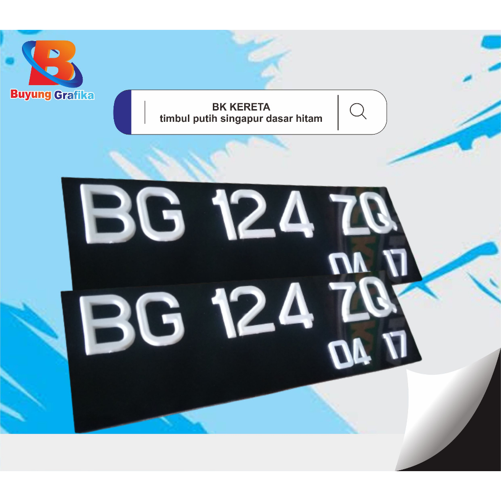 Jual PLAT NOMOR MOTOR FONT TIMBUL PUTIH SINGAPORE | Shopee Indonesia