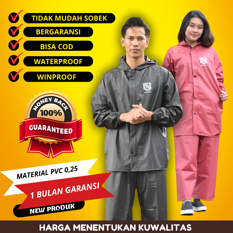 Jual JAS HUJAN, RAINCOAT Pria Wanita Terbaik By GRAVITY Anti Rembes ...