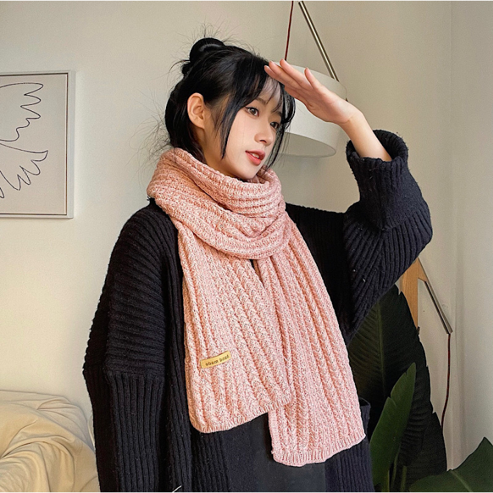 Jual Scarf Syal Leher Rajut Wanita Winter Musim Dingin | Shopee Indonesia