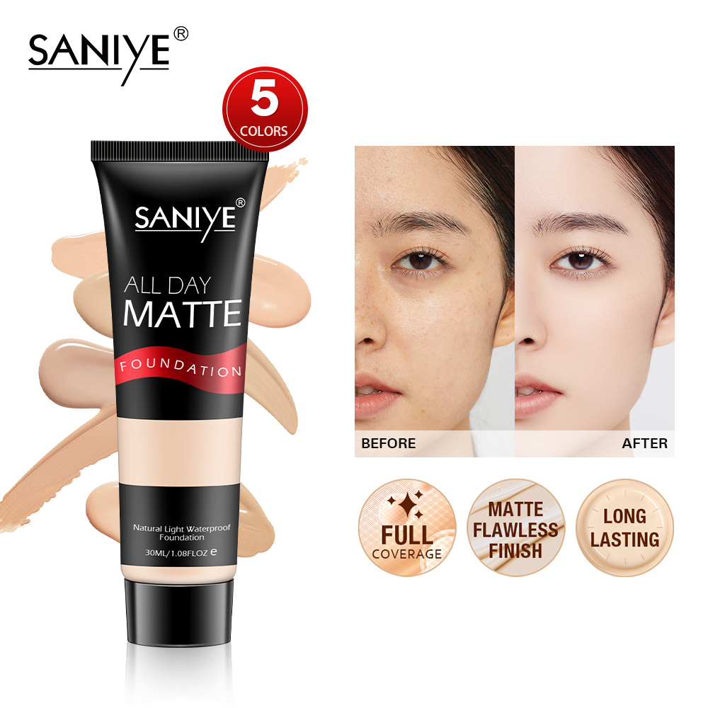 Jual SANIYE 【BPOM】 Foundation Cair Matte Poreless Liquid Foundation ...