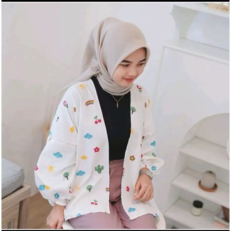Jual KIYOWO CARDIGAN NYAMAN CEWEK OUTER WANITA MOTIF | Shopee Indonesia