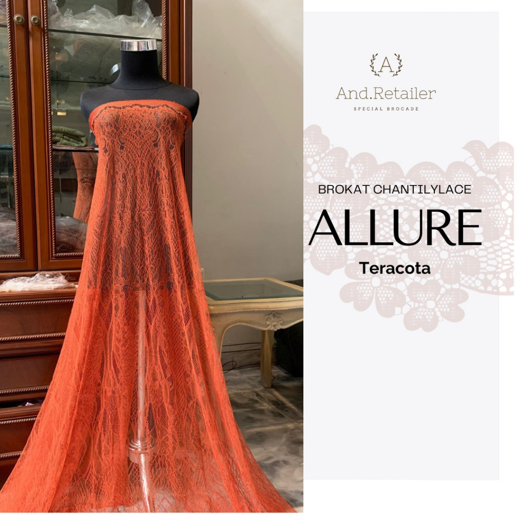 Jual Bahan Kain Brokat Chantily Santily ALLure Semi France Per panel ...
