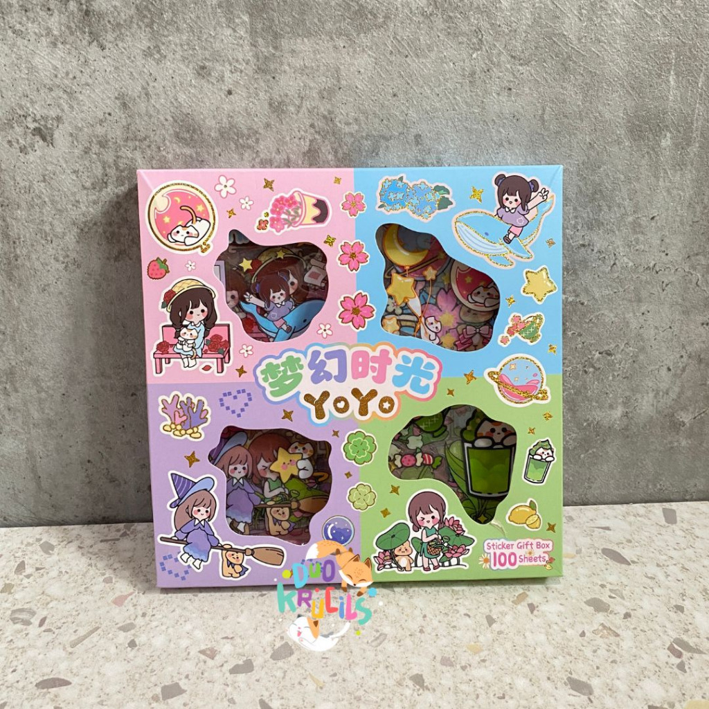Jual Sticker Yoyo rainbow mix 100 pcs karakter lucu anak perempuan ...